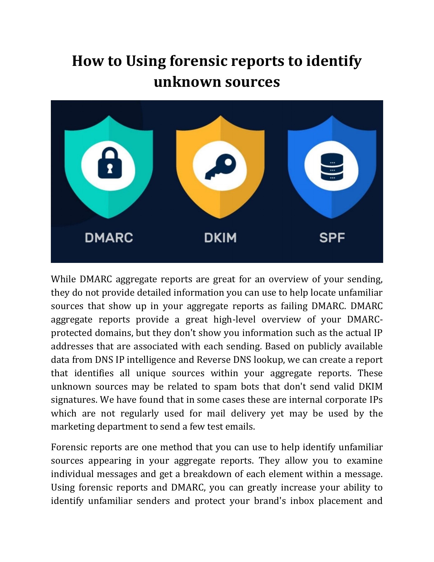 How to Using forensic reports to identify unknown sources - Ariya Rathi ...