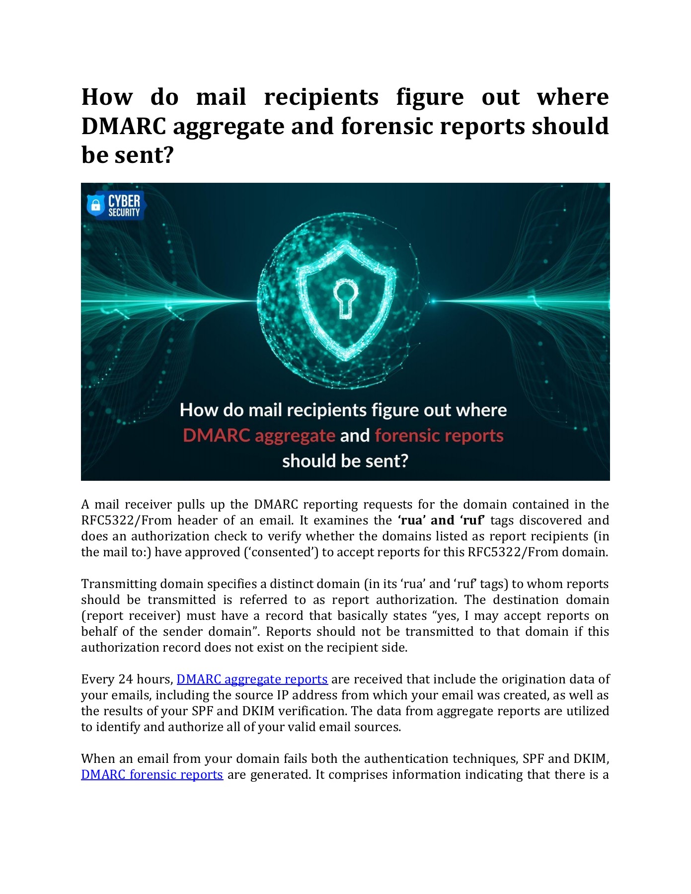 How Do Mail Recipients Figure Out Where Dmarc Aggregate And Forensic Reports Should Be Sentdocx