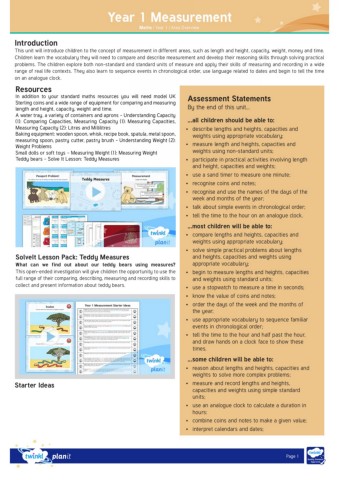 #Year 1 Measurement Overview(1)