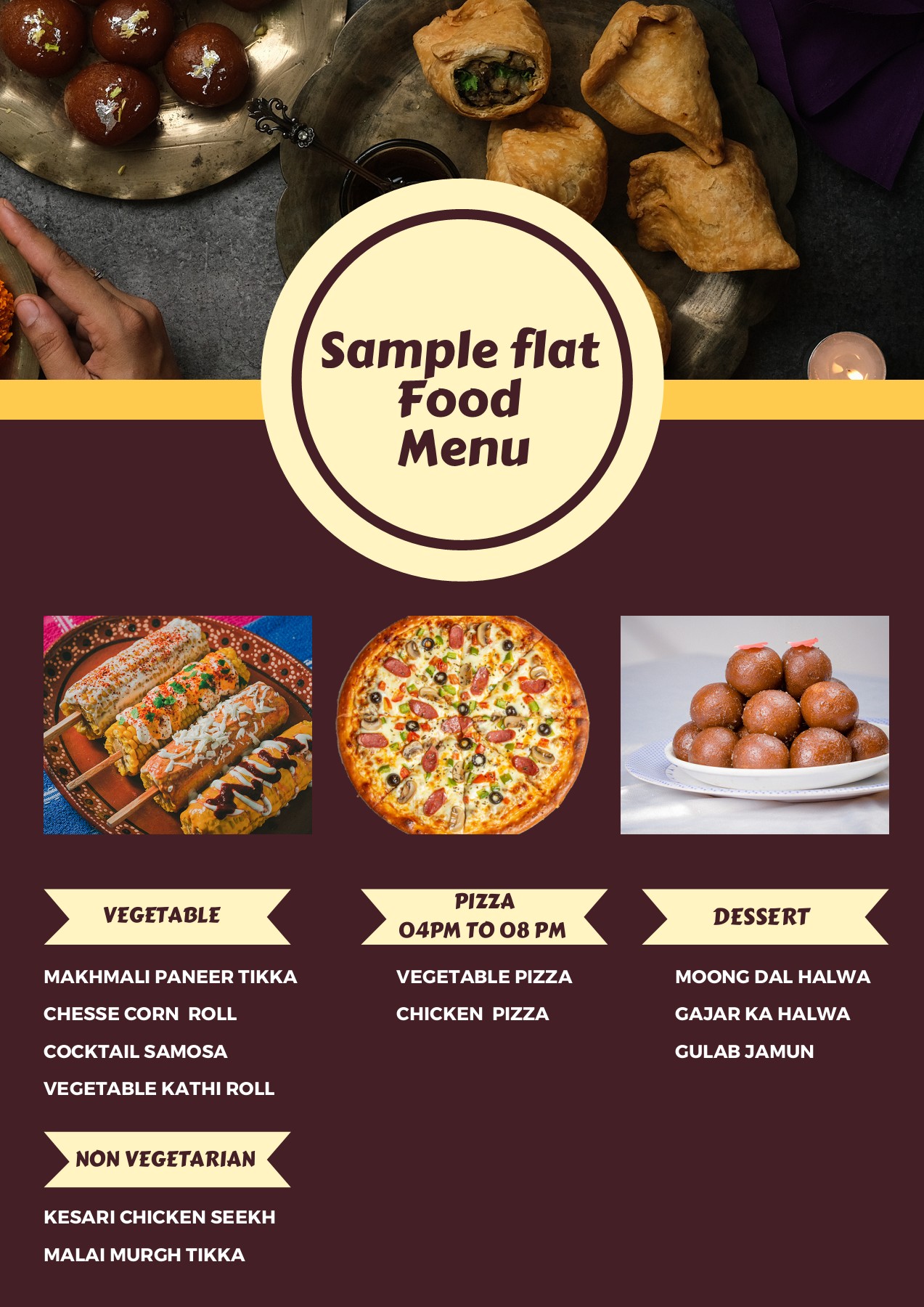 Sample Flat Food Menu - bellagio - Page 1 - 1 | Flip PDF Online | PubHTML5