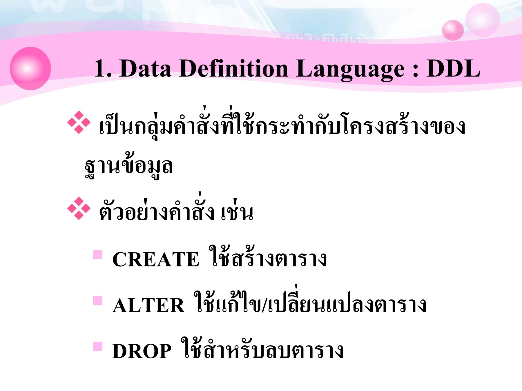 SQL Command Structured Query Language - Aj.pan Rattanaumporn - หน้า ...