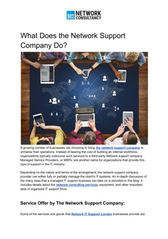 What Does the Network Support Company Do
