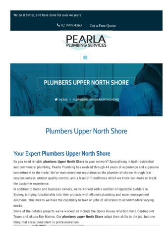 Plumbers Upper North Shore