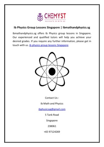 Ib Physics Group Lessons Singapore | Ibmathandphysics.sg