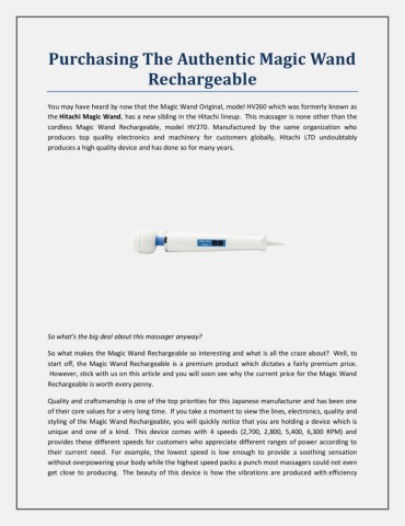 Purchasing The Authentic Magic Wand Rechargeable