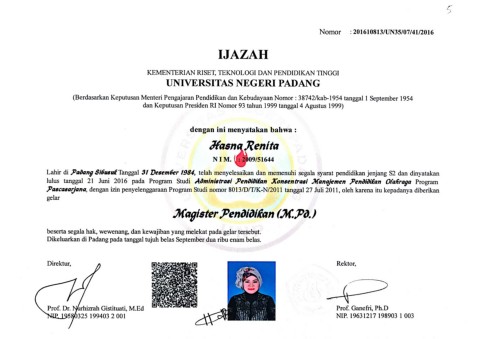Ijazah S2 Hasna R
