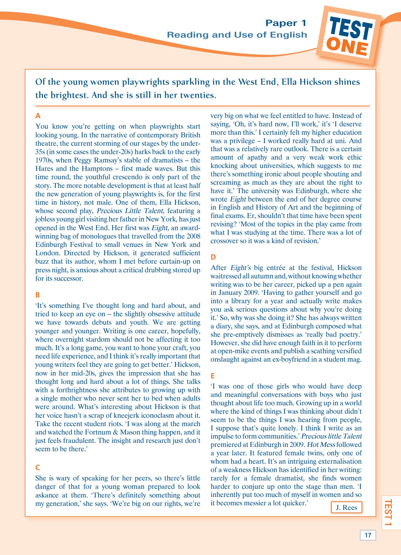 Cambridge Proficiency Practice Tests 1 sample - Hamilton House ...