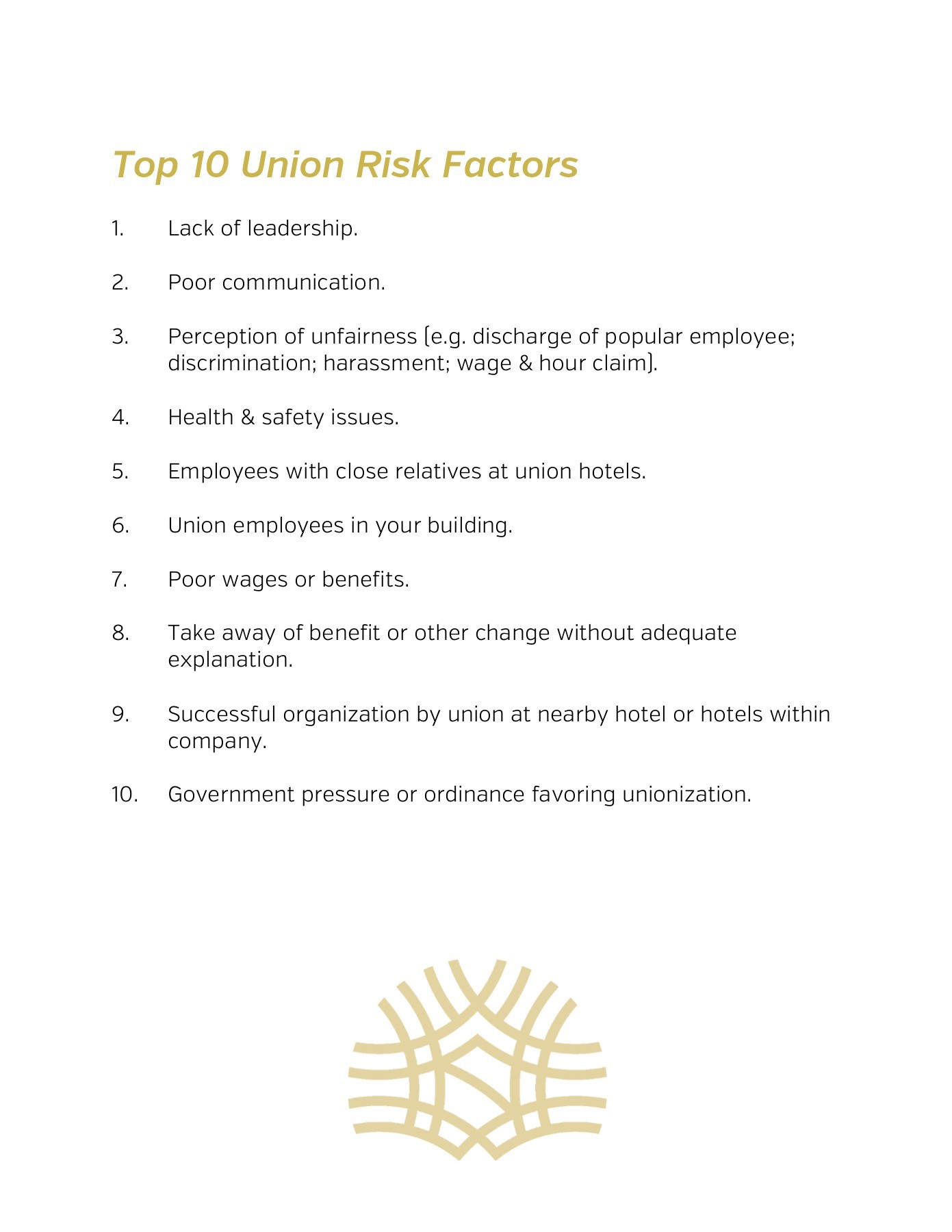 Top 10 Union Risk Factors - Stokes Wagner - Page 1 - 1 | Flip PDF ...
