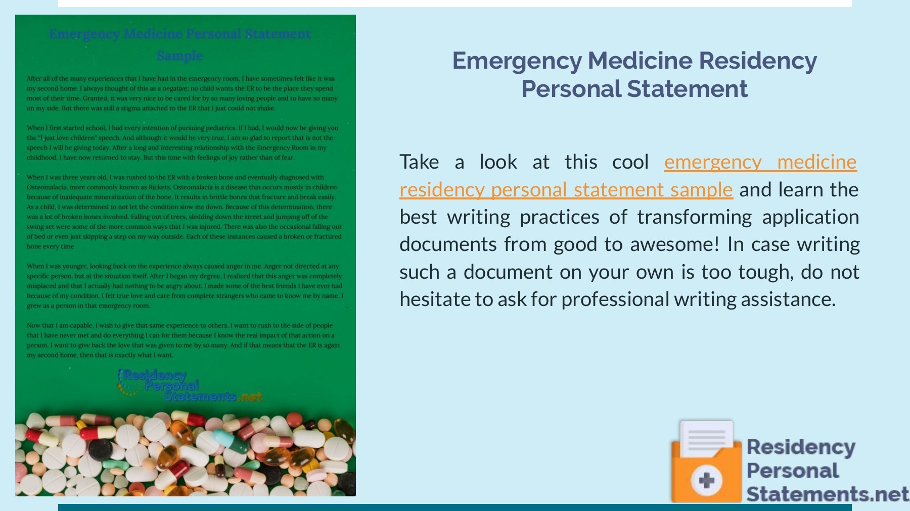 Amazing Collection of Well-Crafted Residency Application Personal Statement Examples - Residency ...