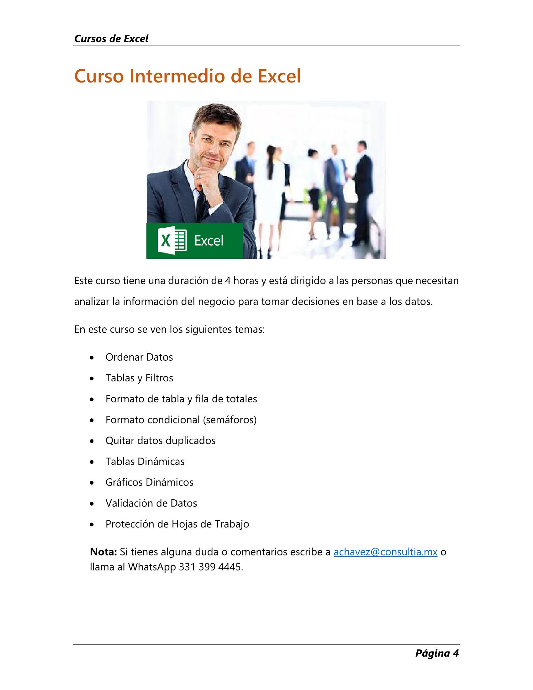 Catálogo de cursos Microsoft Excel 2018 - Consultia - Página 5 | Flip ...