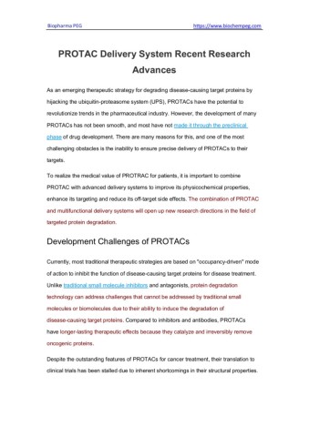 PROTAC Delivery System Recent Research Advances - sunny Fang - Page 1 ...