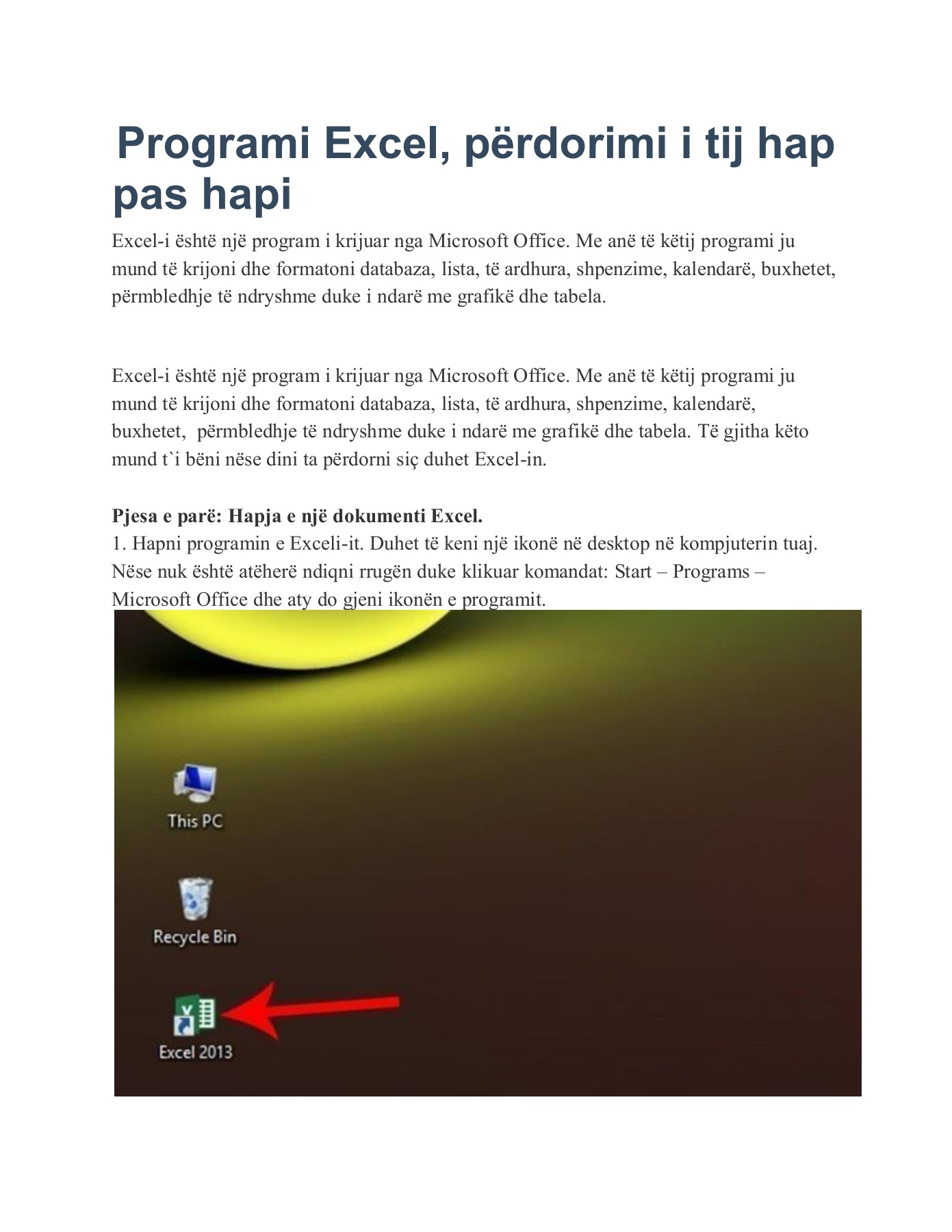 Programi Excel - argjira.zenuni - Faqe 1 - 19 | PDF Në Internet | PubHTML5