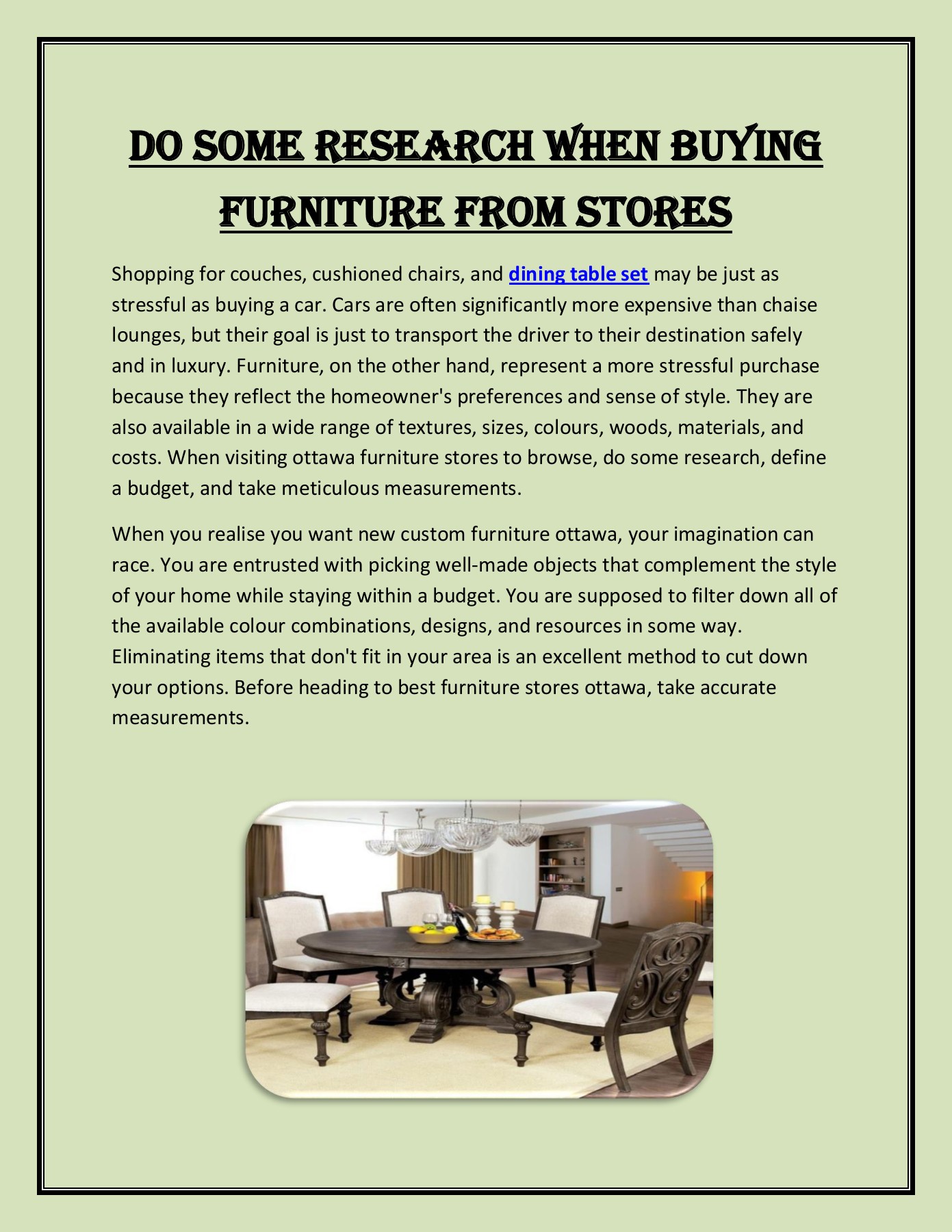 Do Some Research When Buying Furniture from Stores - Furniture Point ...