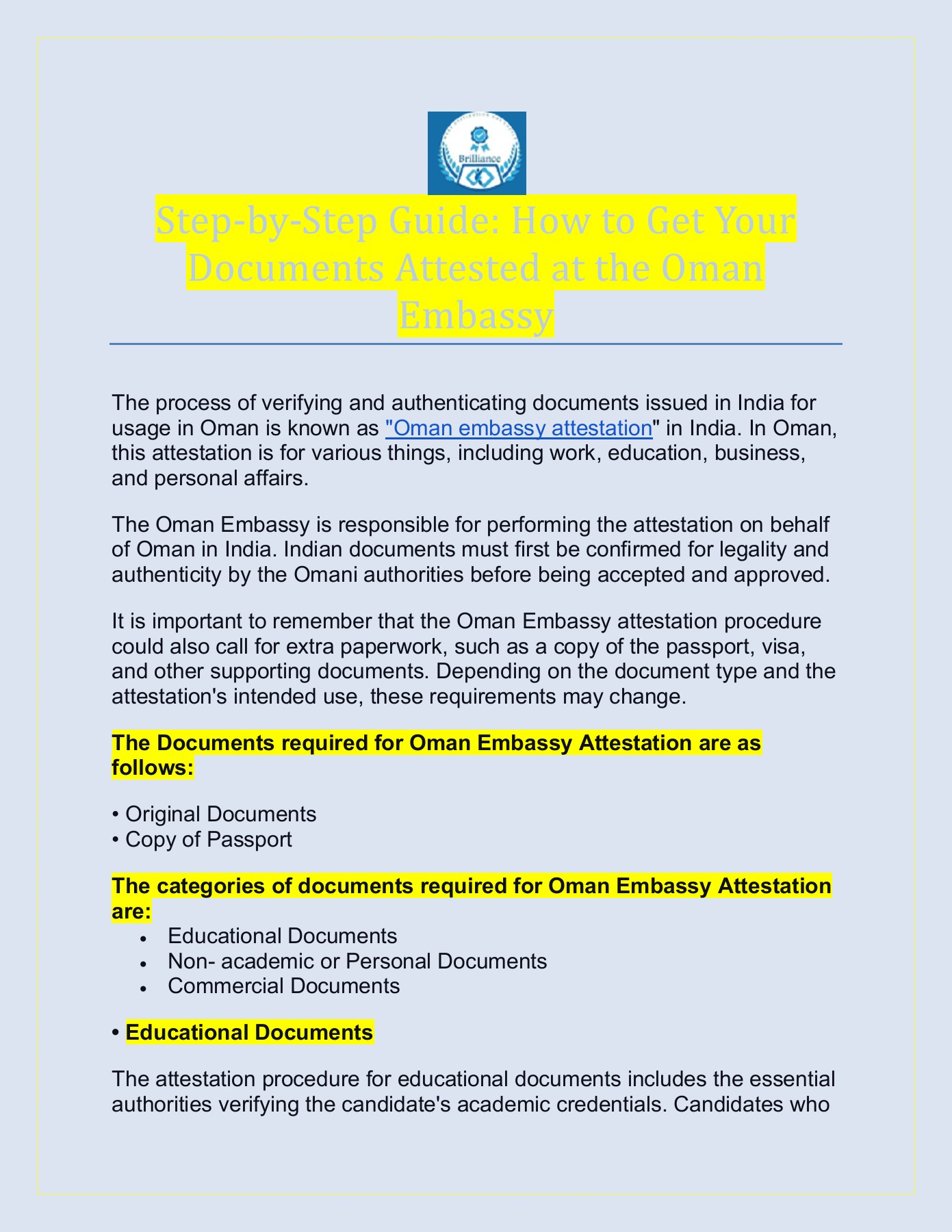 Step-by-Step Guide How to Get Your Documents Attested at the Oman ...