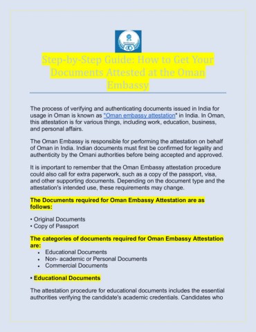 Step-by-Step Guide How to Get Your Documents Attested at the Oman ...