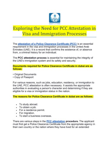 Exploring the Need for PCC Attestation in Visa and Immigration Processes