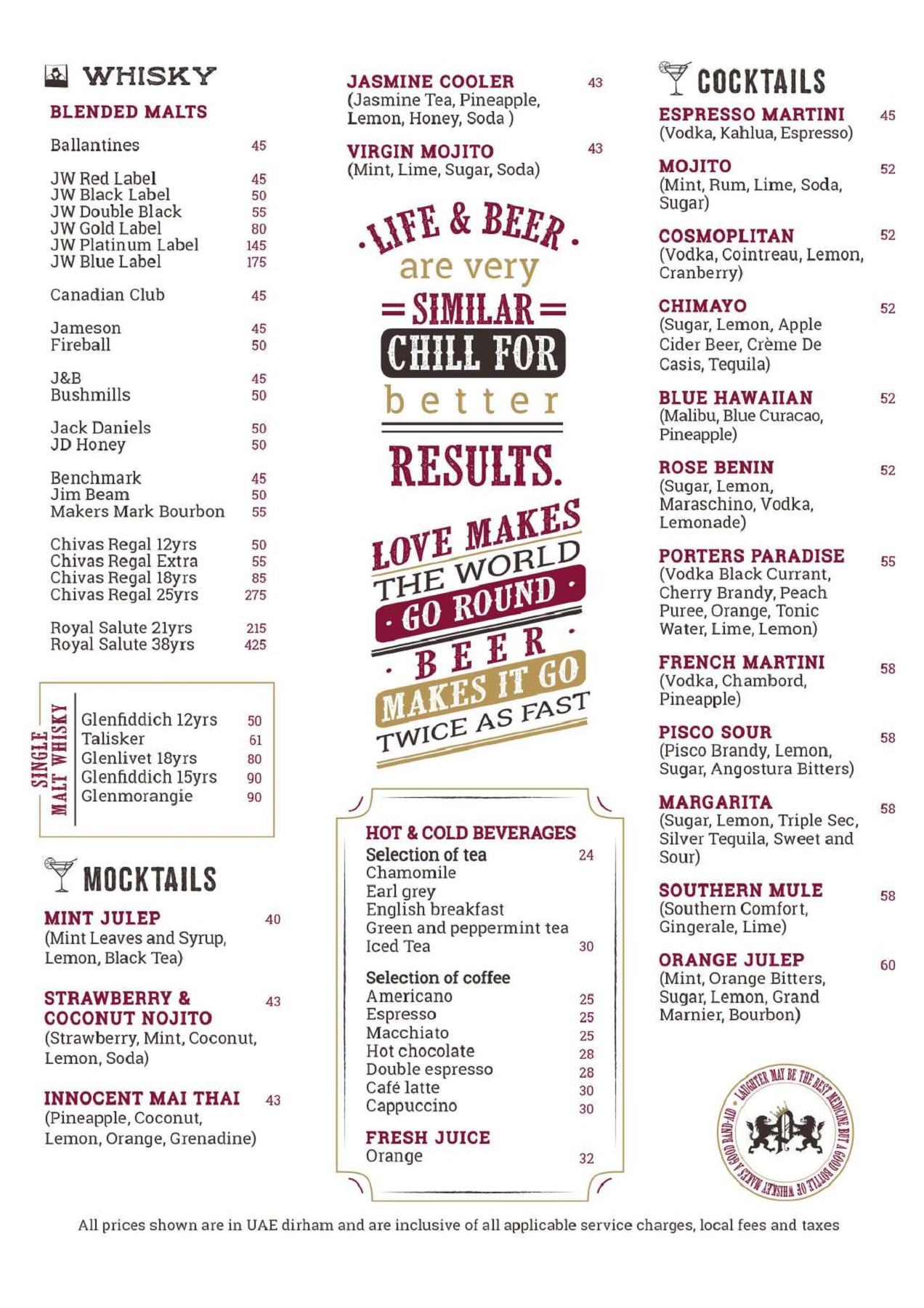 Porters Menu Dec 2021 - Grand Millennium Al Wahda Abu Dhabi - Page 3 | Flip PDF Online | PubHTML5