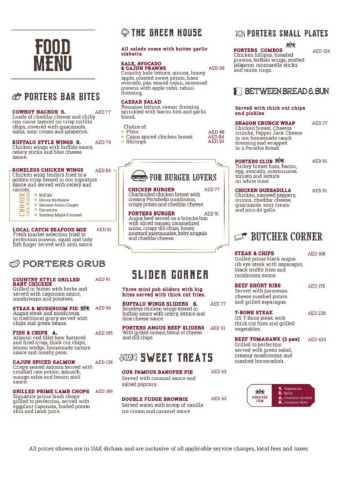 Porters Menu Dec 2021 - Grand Millennium Al Wahda Abu Dhabi - Page 1 | Flip PDF Online | PubHTML5