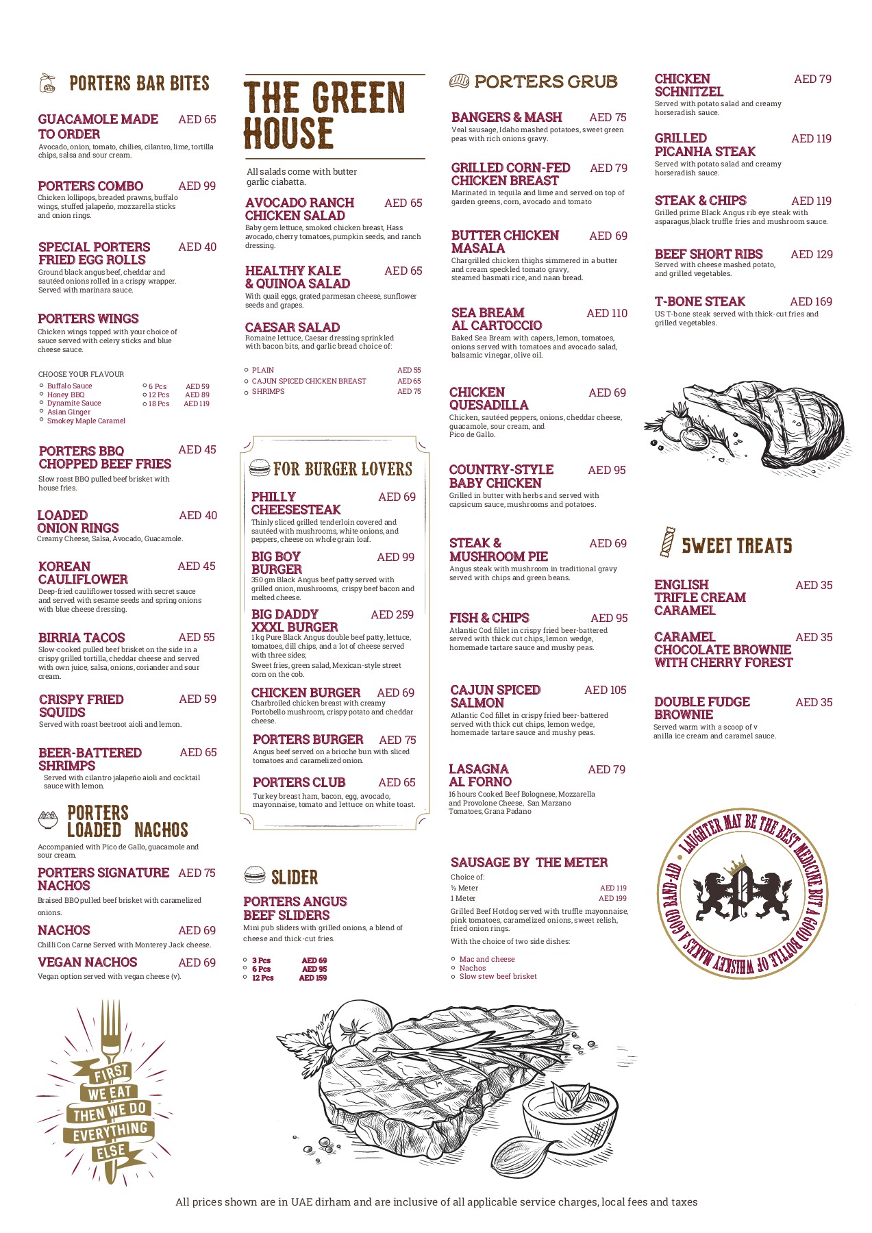 Porters Menu A3 (1) - Grand Millennium Al Wahda Abu Dhabi - Page 1 - 2 | Flip PDF Online | PubHTML5