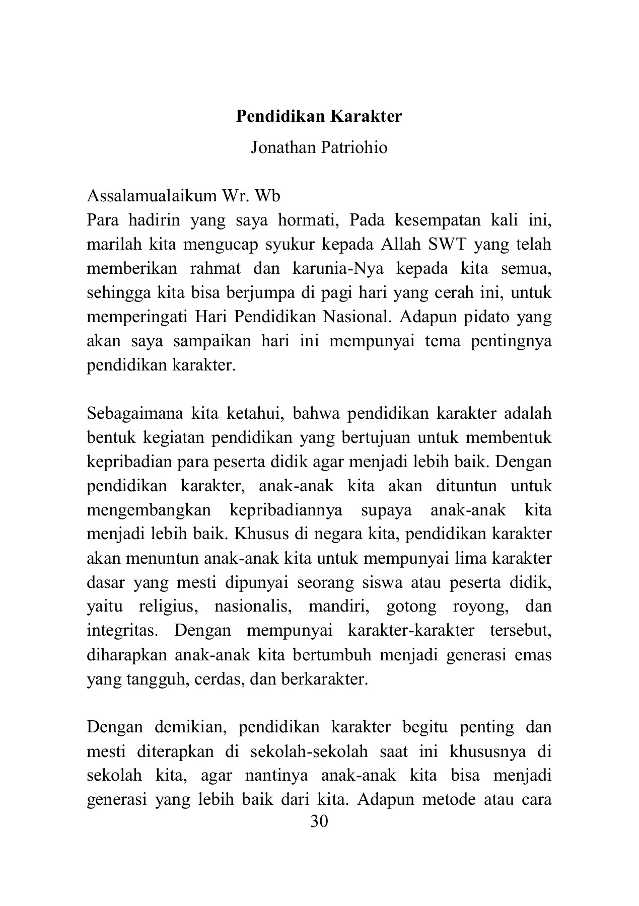Pidato Tentang Pendidikan Berkarakter (1) - ambildata25 - Halaman 34 ...