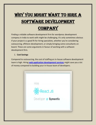 Why you might want to hire a software development company