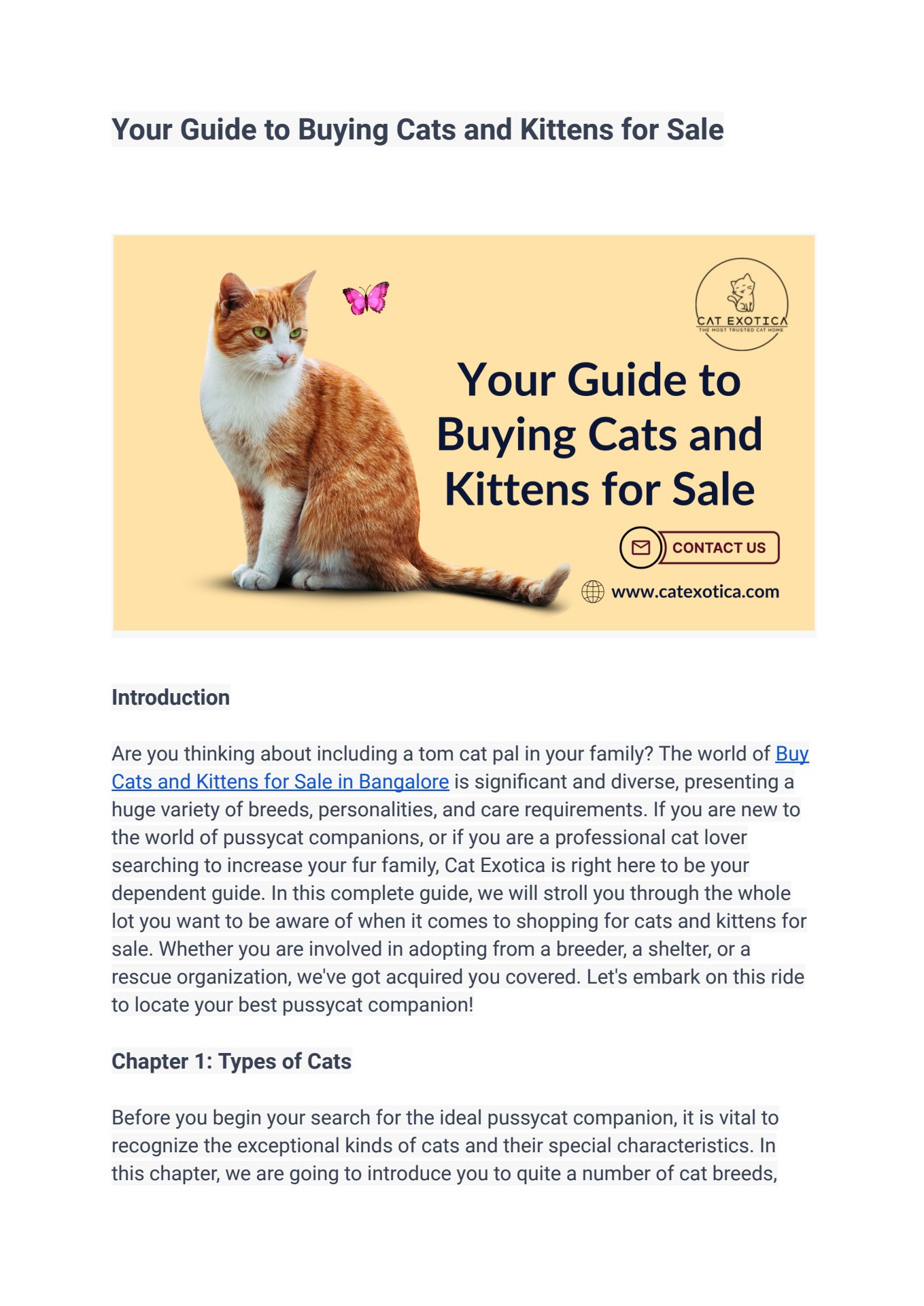 Your Guide to Buying Cats and Kittens for Sale - cat exotica - Page 1 ...