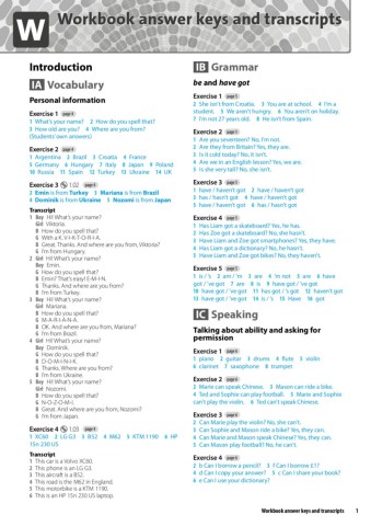Solutions 3ed Elementary WB Keys