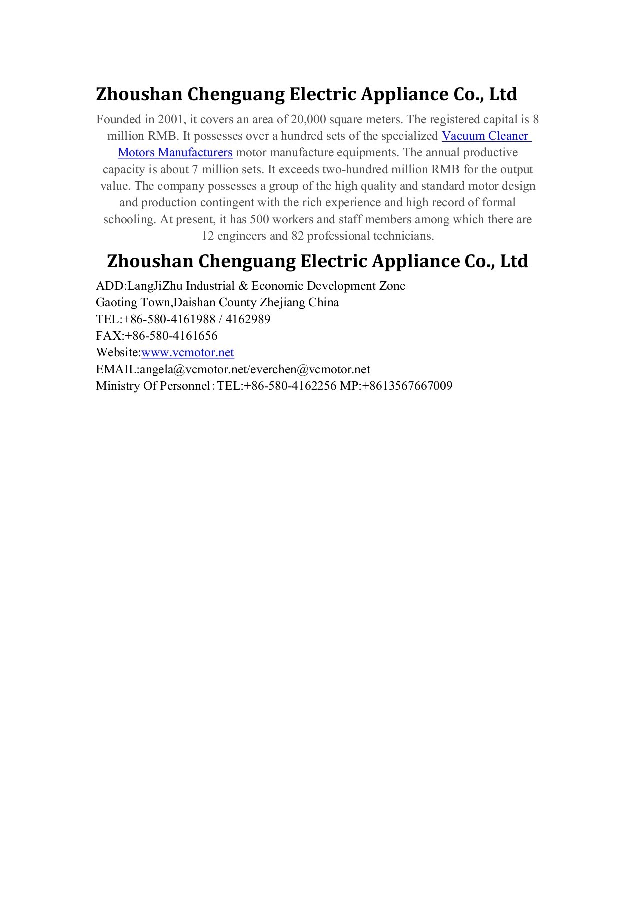 Zhoushan Chenguang Electric Appliance Co., Ltd - eyelinerp - Page 1 - 1 ...
