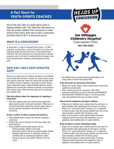 JDCH Concussion Fact Sheet for Coaches - lrosenberg - Page 1 | Flip PDF ...