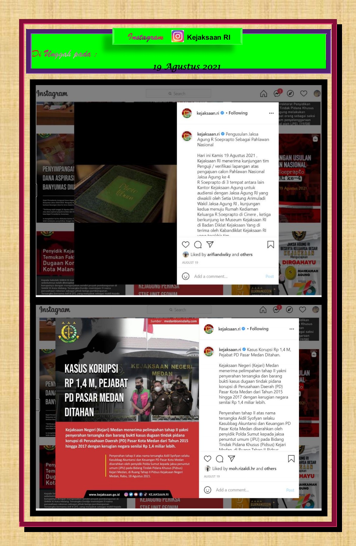 LAPORAN SOSIAL MEDIA INSTAGRAM AGUSTUS 2021 - mm oce - Halaman 190 | PDF Online | PubHTML5