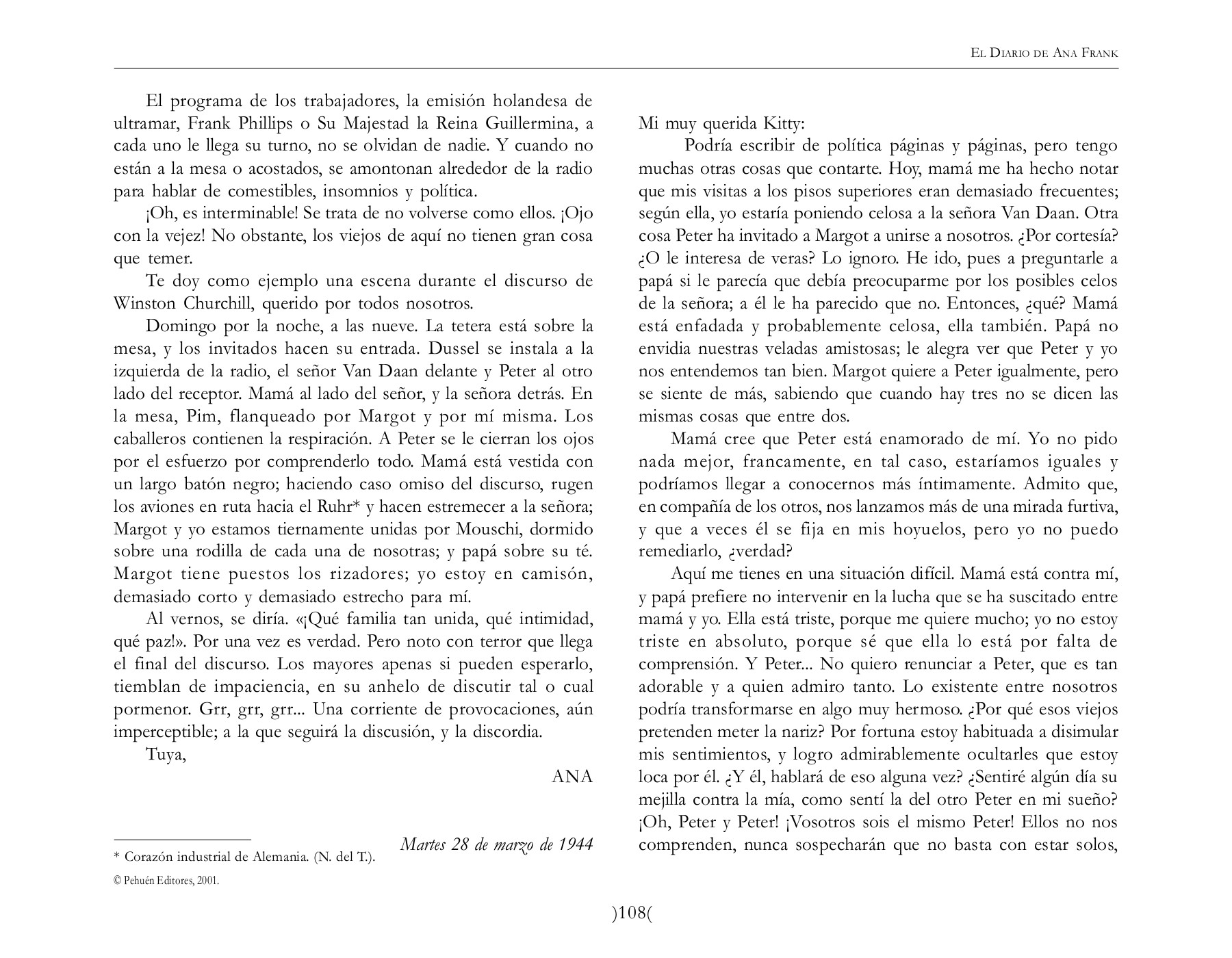 El diario de Ana Frank - Luisa Tamara Elias Ruan - Página 108 | Flip ...