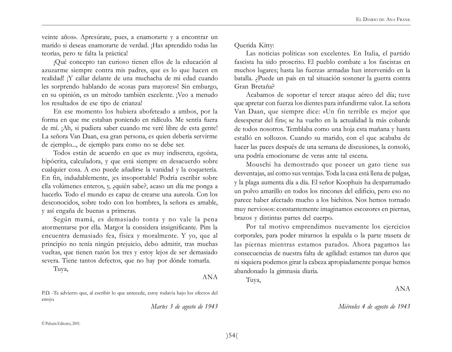 El diario de Ana Frank - Luisa Tamara Elias Ruan - Página 54 | Flip PDF ...