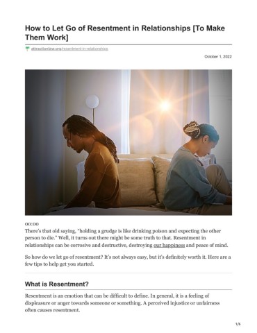 How to Let Go of Resentment in Relationships