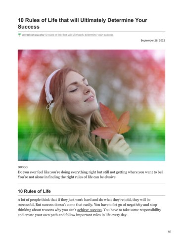 10 Rules of Life that will Ultimately Determine Your Success