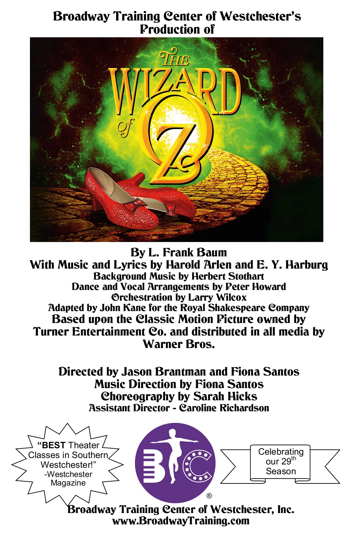 Wizard of Oz Program - Broadway Training Center - Page 1 - 36 | Flip ...