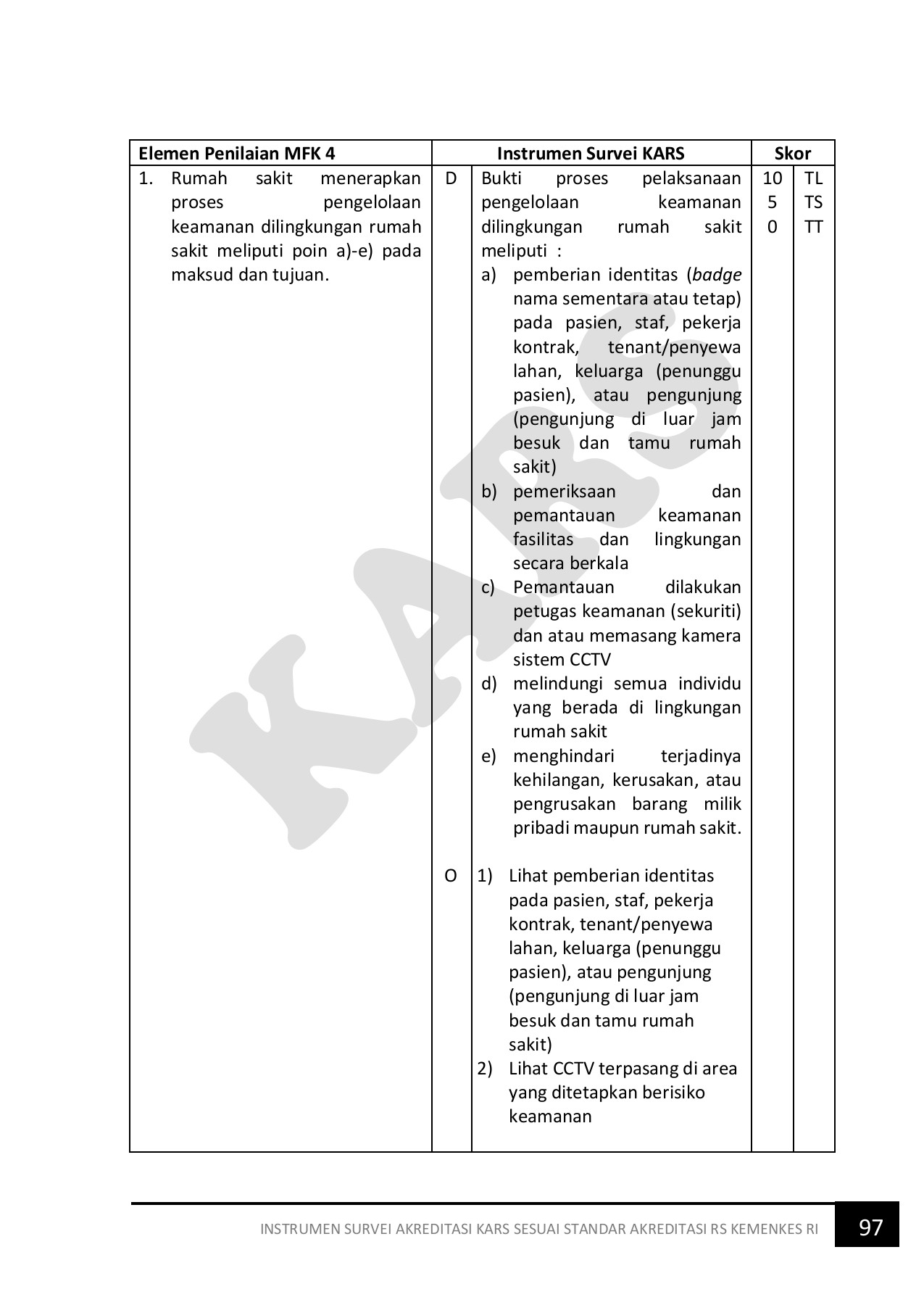 Instrumen Survei Akreditasi KARS sesuai STARKES 2022 (open) - hdhardjolukito - Halaman 105 | PDF ...