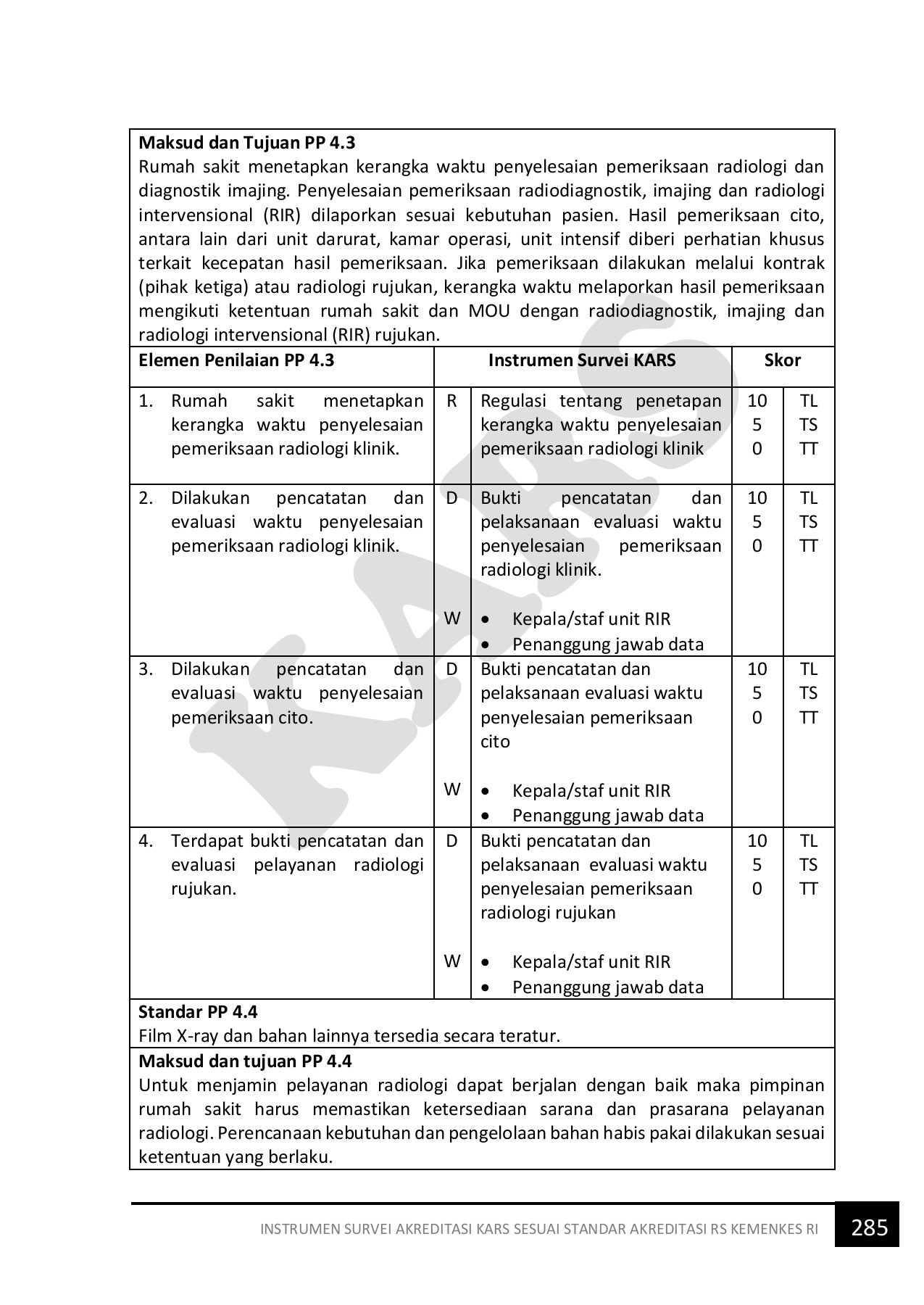 Instrumen Survei Akreditasi KARS sesuai STARKES 2022 (open) - hdhardjolukito - Halaman 293 | PDF ...