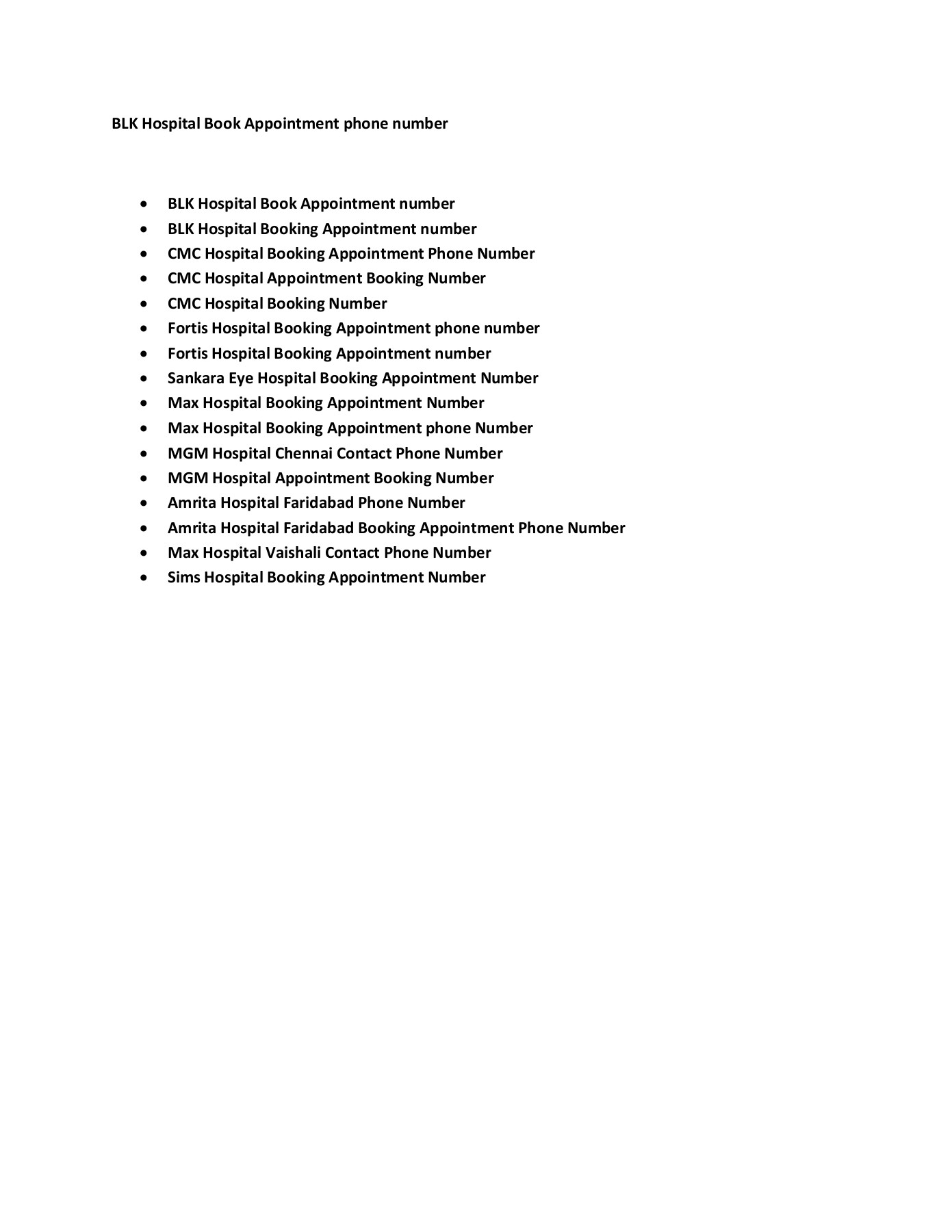BLK Hospital Book Appointment number - GoMedii Technologies - Page 1 ...