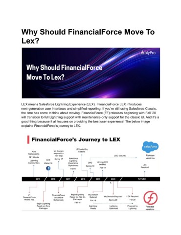 Why Should FinancialForce Move To Lex?