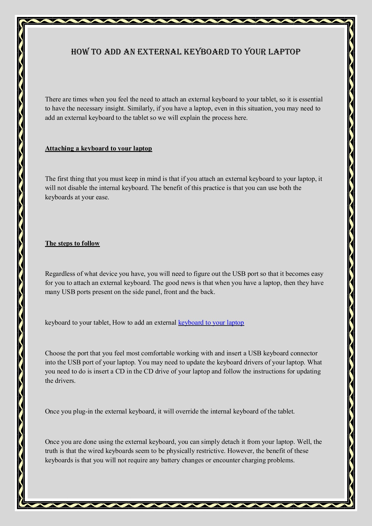 How to add an external keyboard to your laptop - wholesale tablet ...