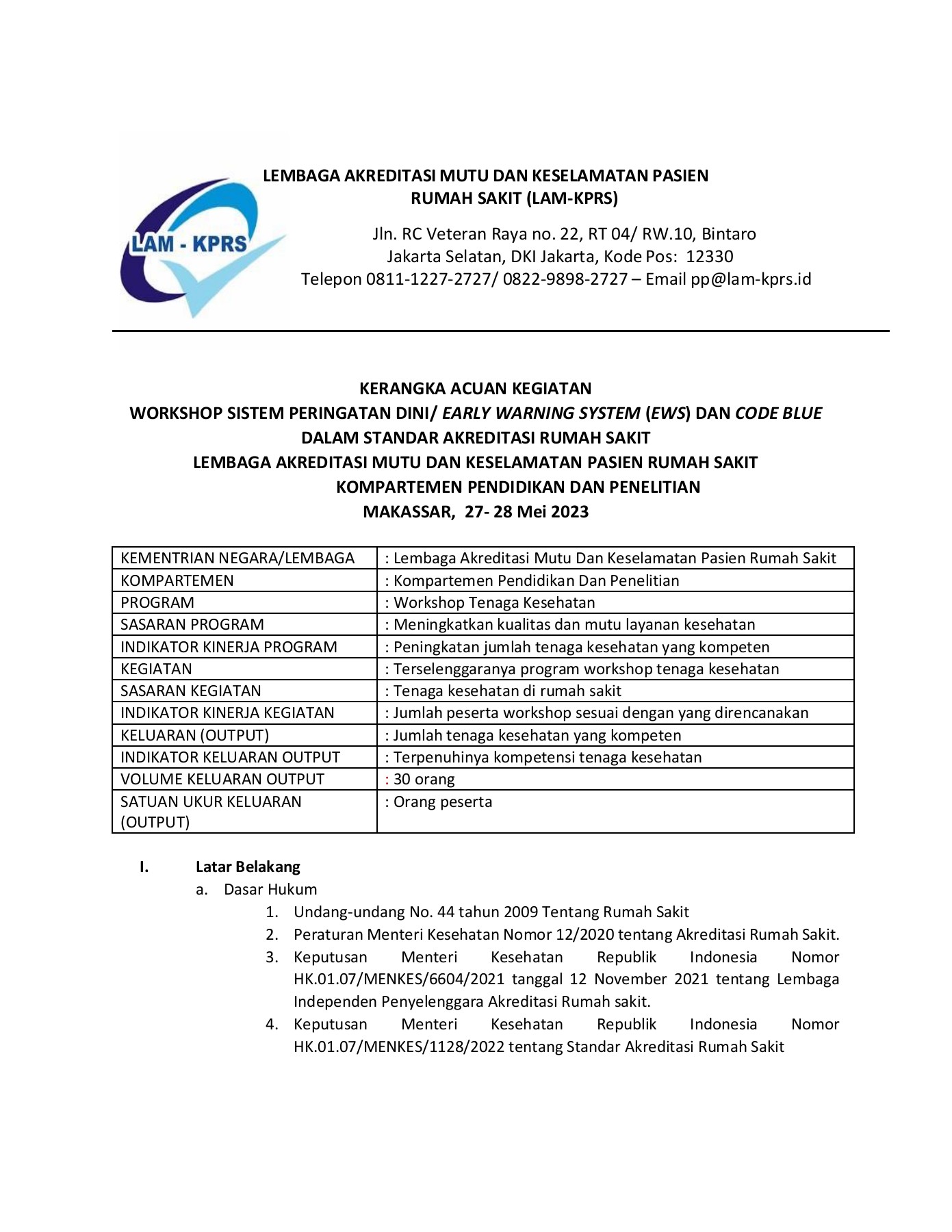 TOR Makasar,WS EWS-Code Blue-CB - ilmiah.lamkprs - Kaca 1 - 6 | PDF ...