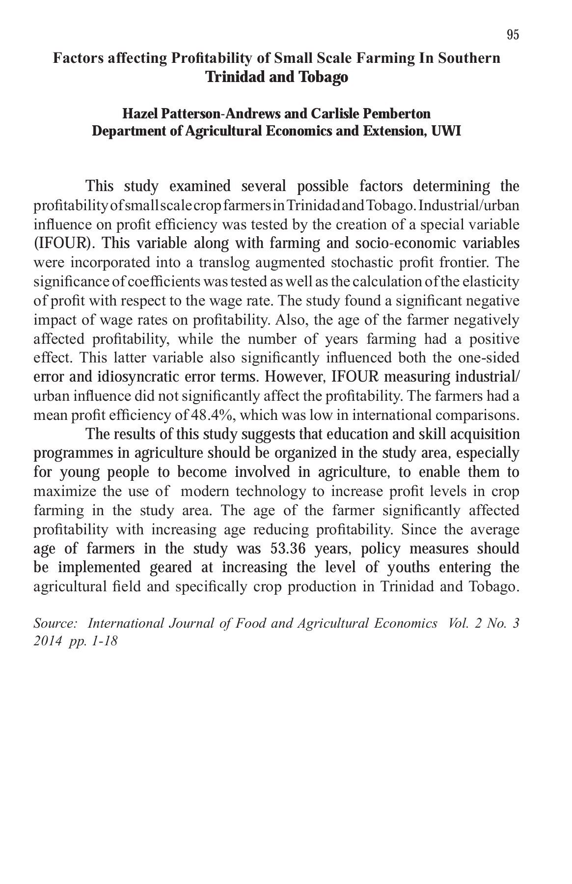 FFA Research Digest 2017 - UWI FFA - Page 98 | Flip PDF Online | PubHTML5