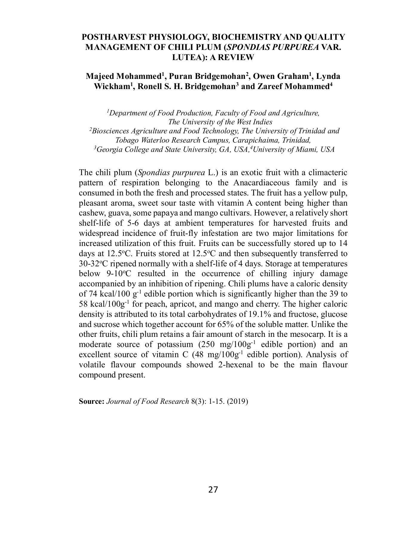 FFA Research Digest 2019 - UWI FFA - Page 31 | Flip PDF Online | PubHTML5