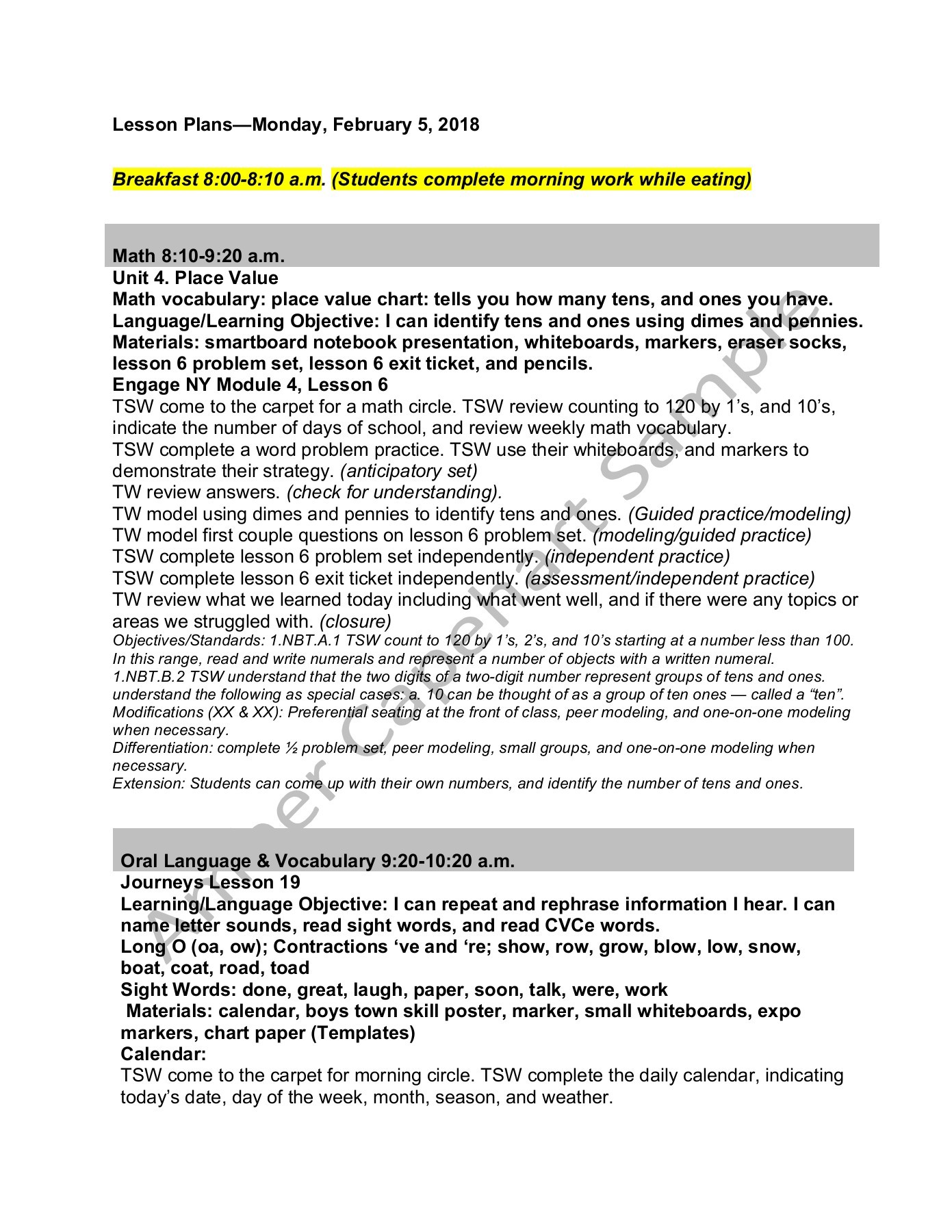 Mrs Capehart Weekly Lesson Plan Example - mail.capehart - Page 1 - 19 ...