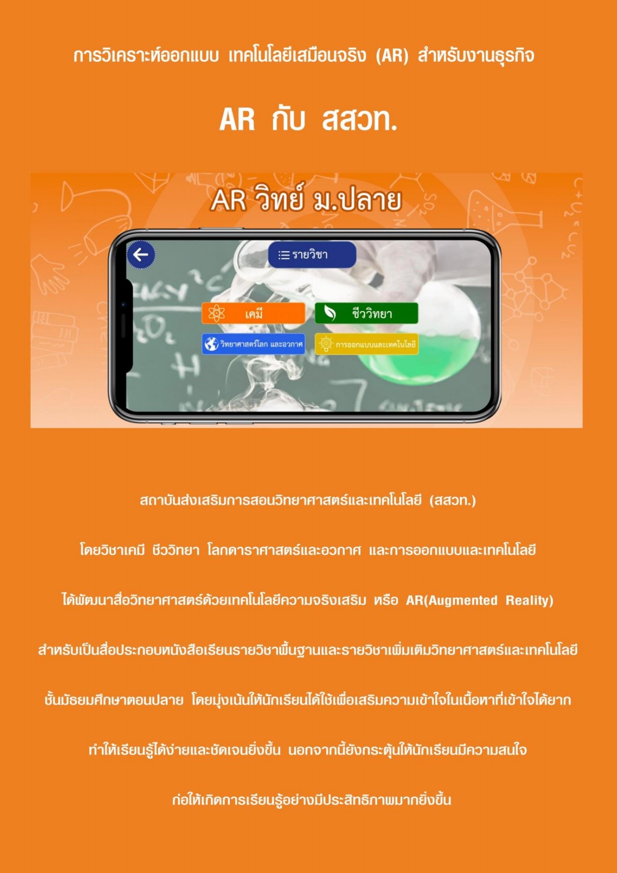 การวิเคราะห์ออกแบบ เทคโนโลยีเสมือนจริง (AR) สำหรับงานธุรกิจ - Kanjana ...