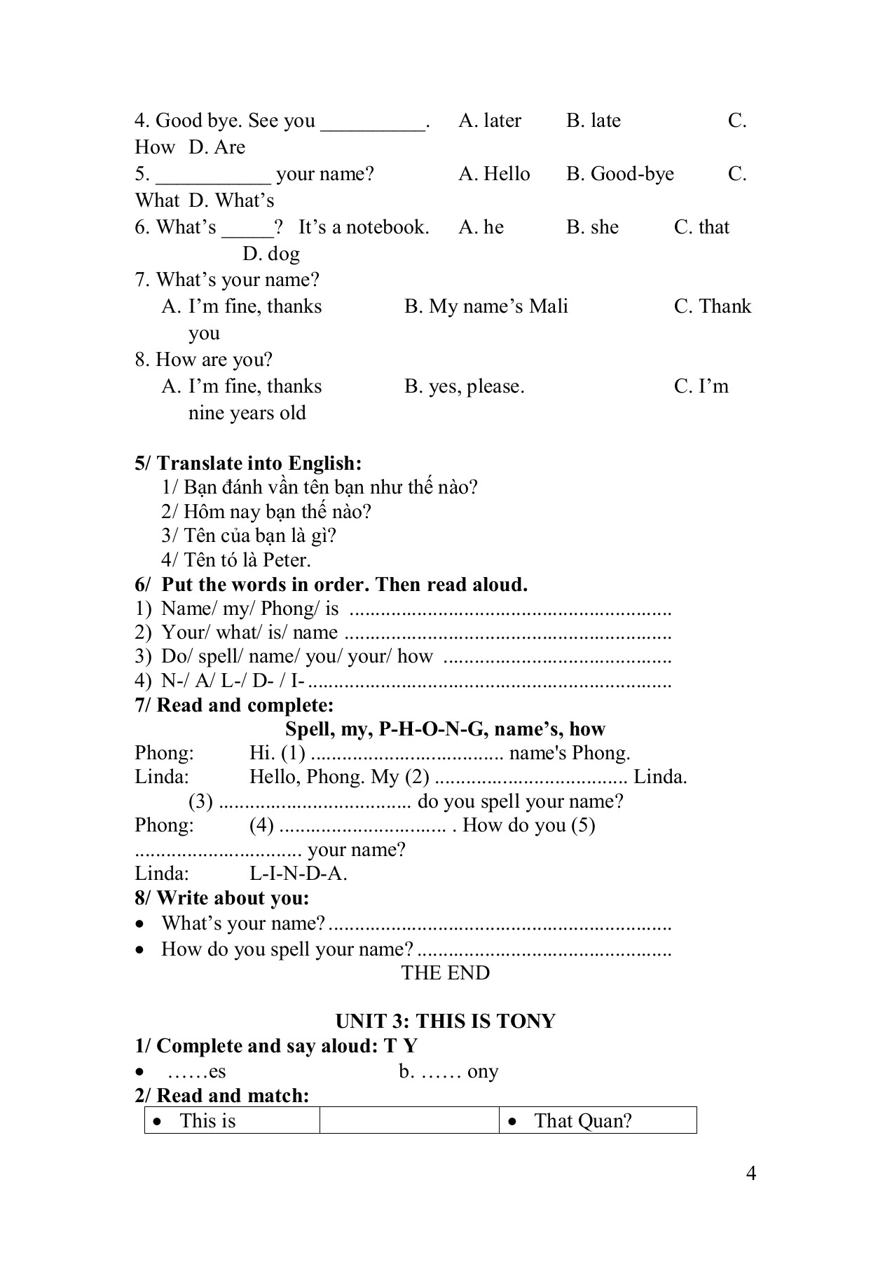 Bai-tap-tieng-anh-lop-3-theo-tung-don-vi-hoc-bai - TRẦN THỊ TUYẾT TRANG - Trang 5 | PDF lật ...