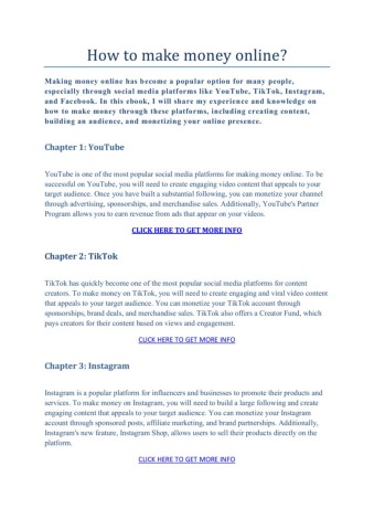 How to make money online