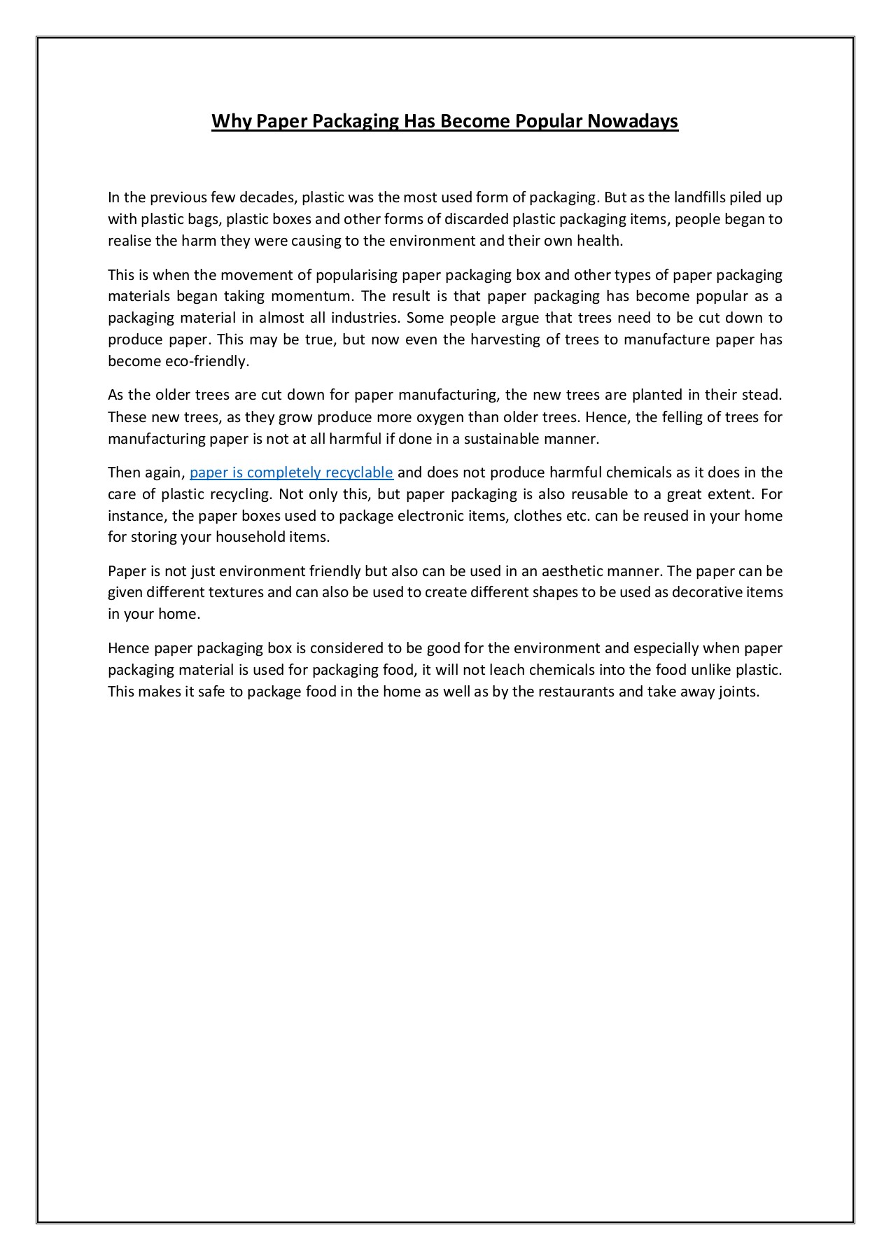 Why Paper Packaging Has Become Popular Nowadays - MEDTRA (S) Pte Ltd ...