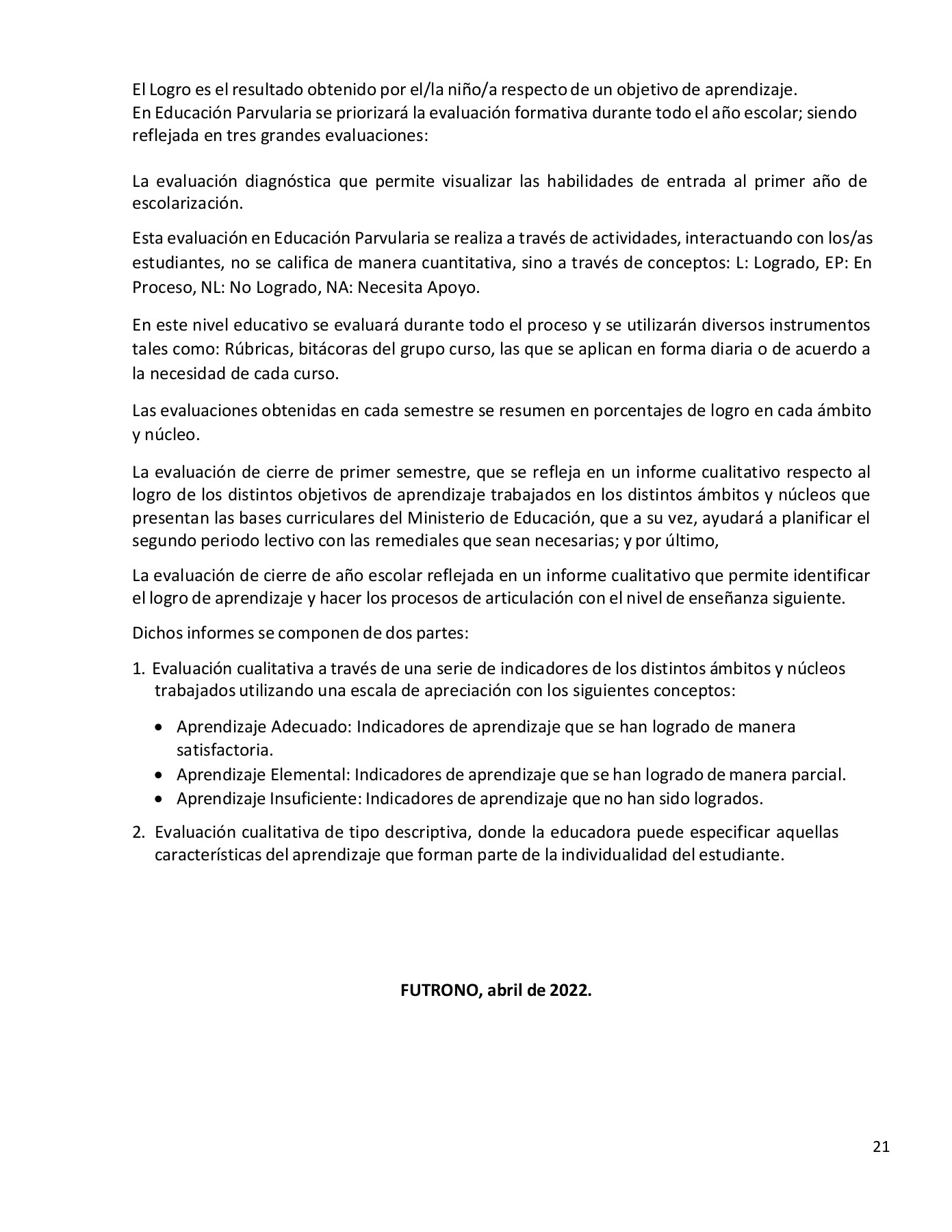 Reglamento de Evaluación 2022 - informatica - Página 21 | Flip PDF en línea | PubHTML5
