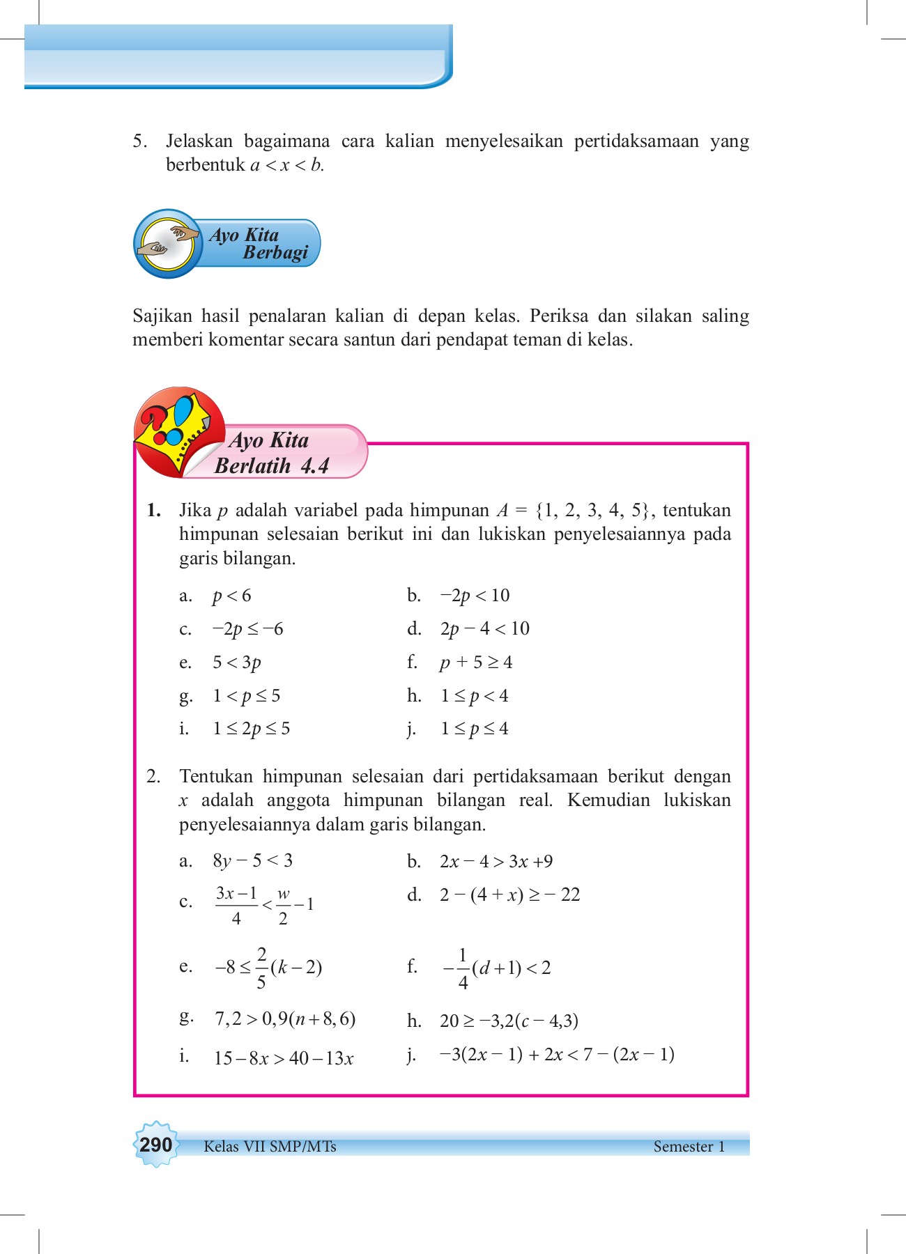 Matematika Kelas VII - Sarmi Literasi - Halaman 297 | PDF Online | PubHTML5
